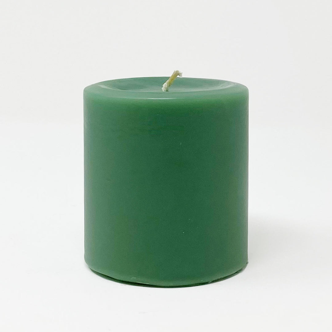 Colonial Green Unscented Pillar Candles - Green Candles - Mole Hollow ...