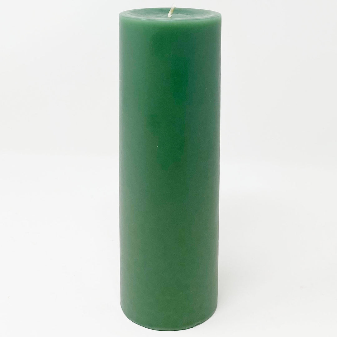 Colonial Green Unscented Pillar Candles - Green Candles - Mole Hollow ...