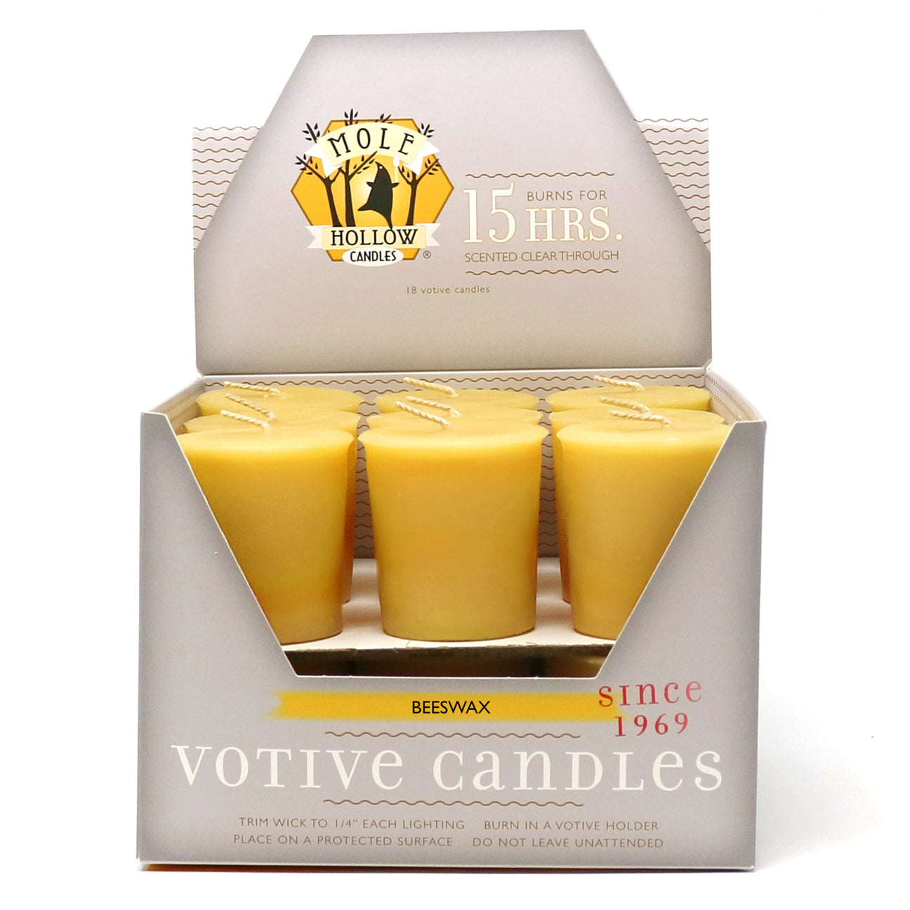 Beeswax Votive Candles – Beeswax Candles - Mole Hollow Candles