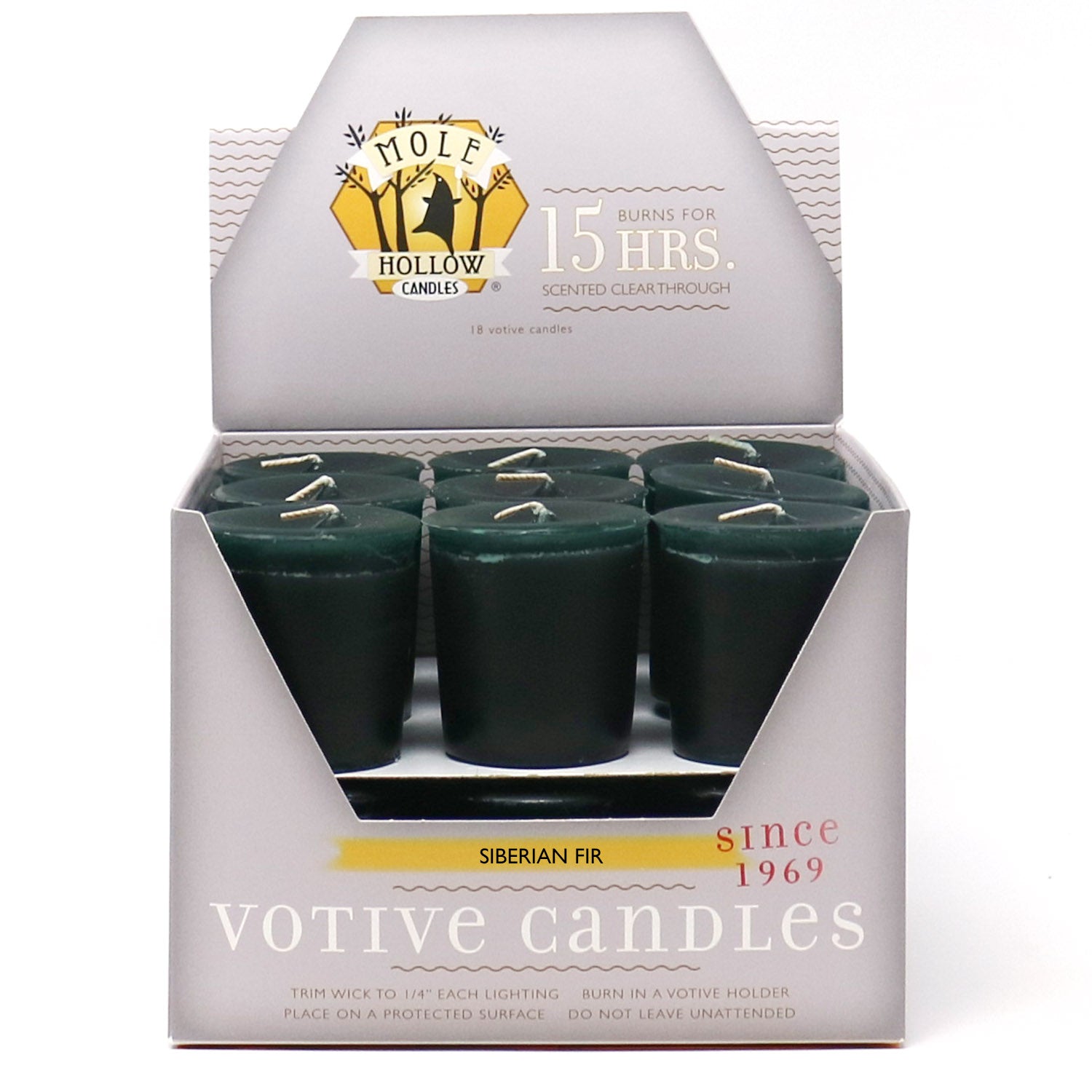 Siberian Fir Votive Candles - Spice Candles - Mole Hollow Candles