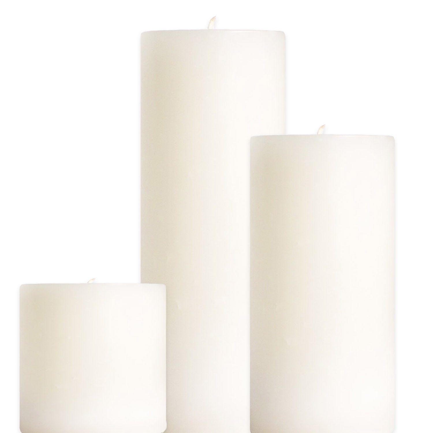 Unscented Pillar Candles + Pillar Candles Scented - Mole Hollow Candles
